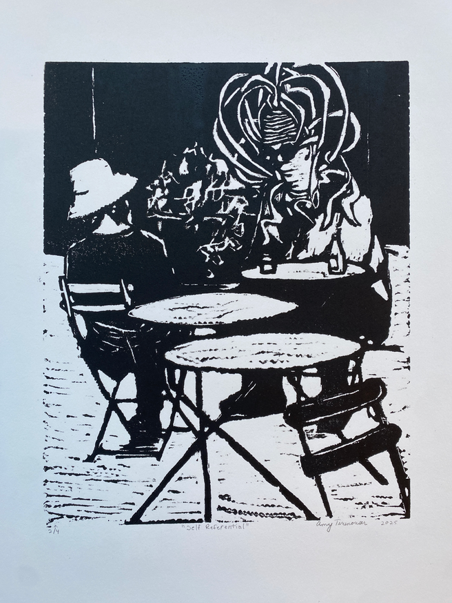 Amy Tenenouser - Self Referential [Linoleum Block Print] - Printed Matter