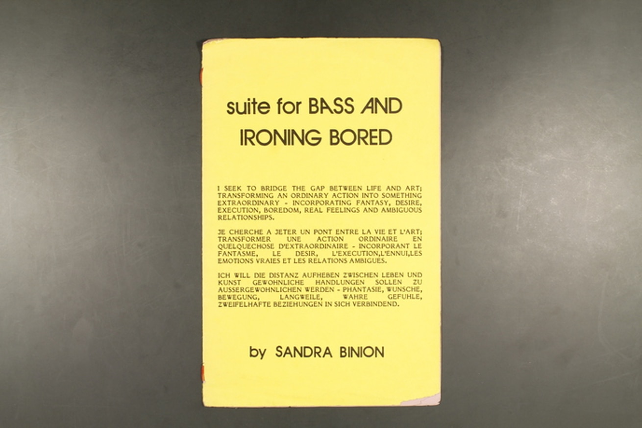 Sandra Binion - Suite for Bass and Ironing Bored - Printed Matter