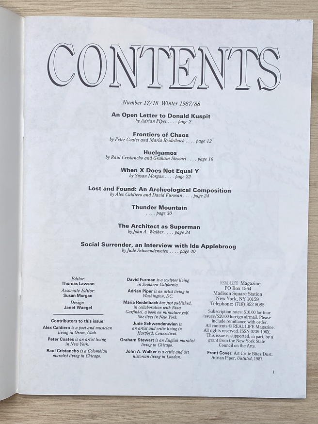 Thomas Lawson and Real Life - Real Life Magazine - Printed Matter