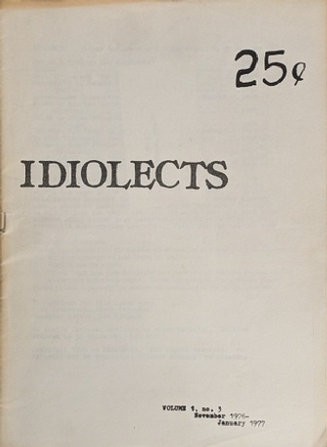 Idiolects - Printed Matter