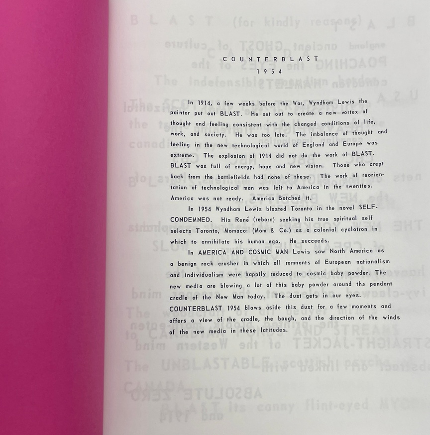 Marshall McLuhan - Counterblast - Printed Matter