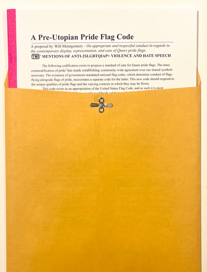 Will Montgomery - A Pre-Utopian Pride Flag Code - Printed Matter