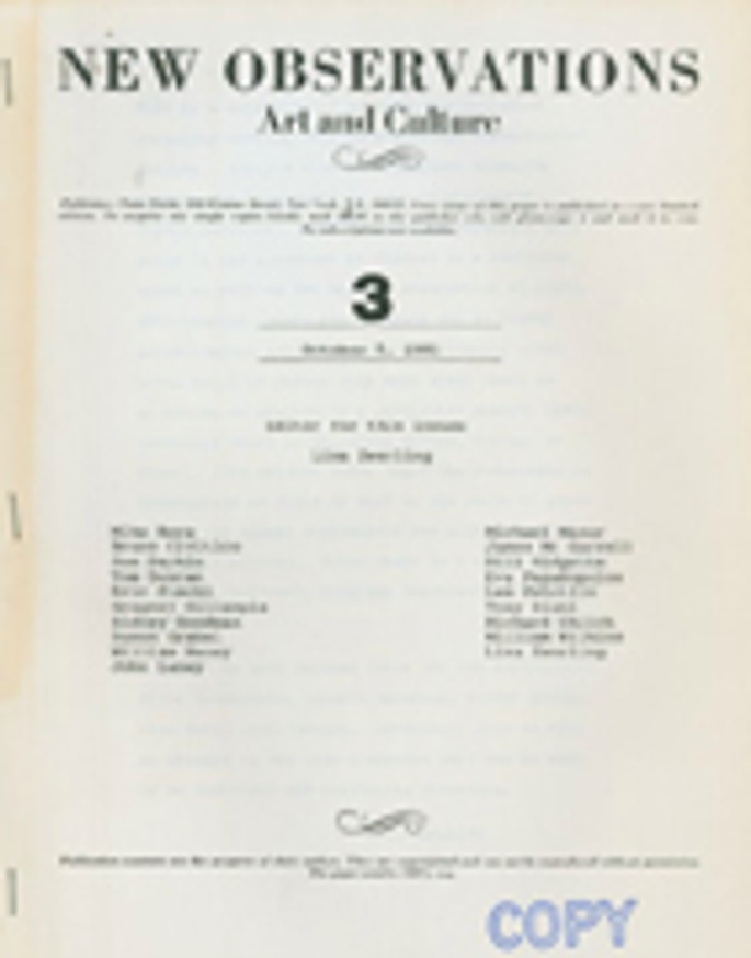 Lisa Zwerling - New Observations - Printed Matter