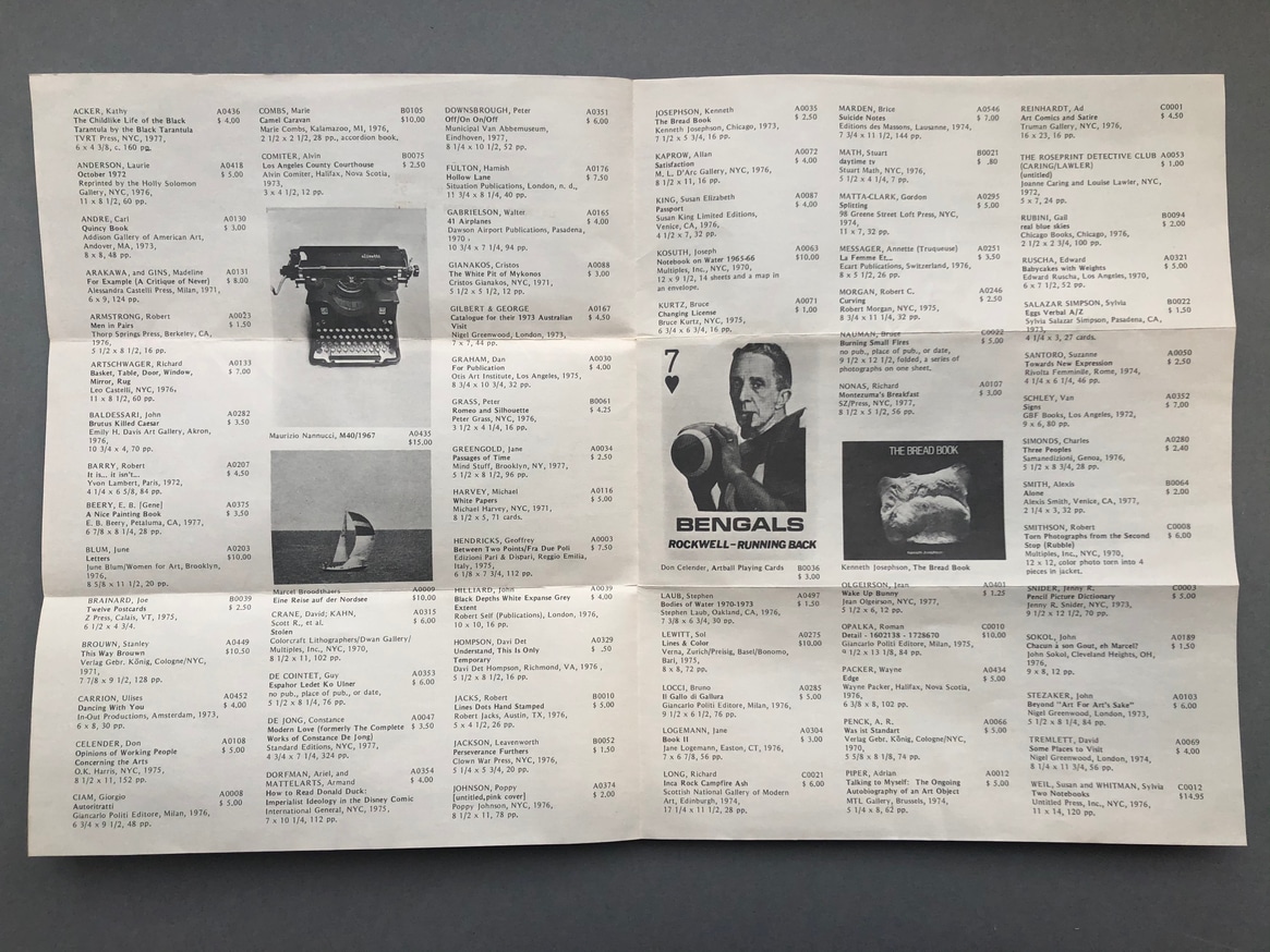 Printed Matter - Printed Matter 1977 Flyer - Printed Matter