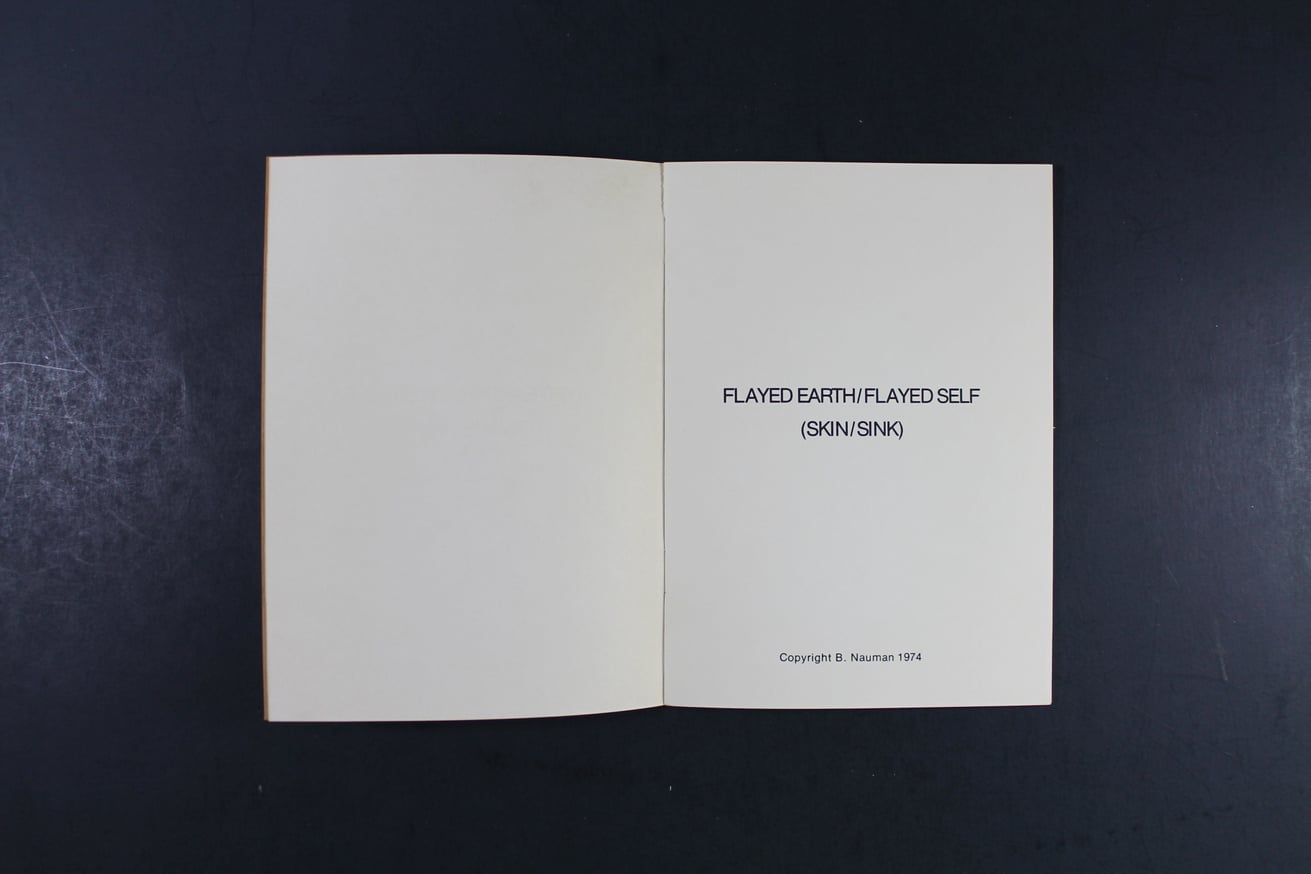 Bruce Nauman - Flayed Earth / Flayed Self : ( Skin / Sink ) - Printed ...