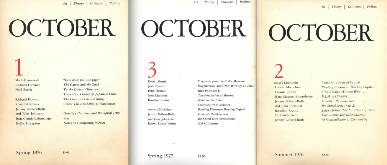 Jeremy Gilbert-Rolfe, Rosalind Krauss, Annette Michelson, editors ...