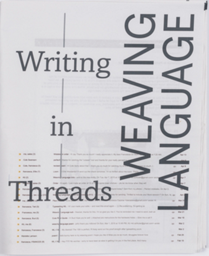Francesca Capone - Writing in Threads - Printed Matter