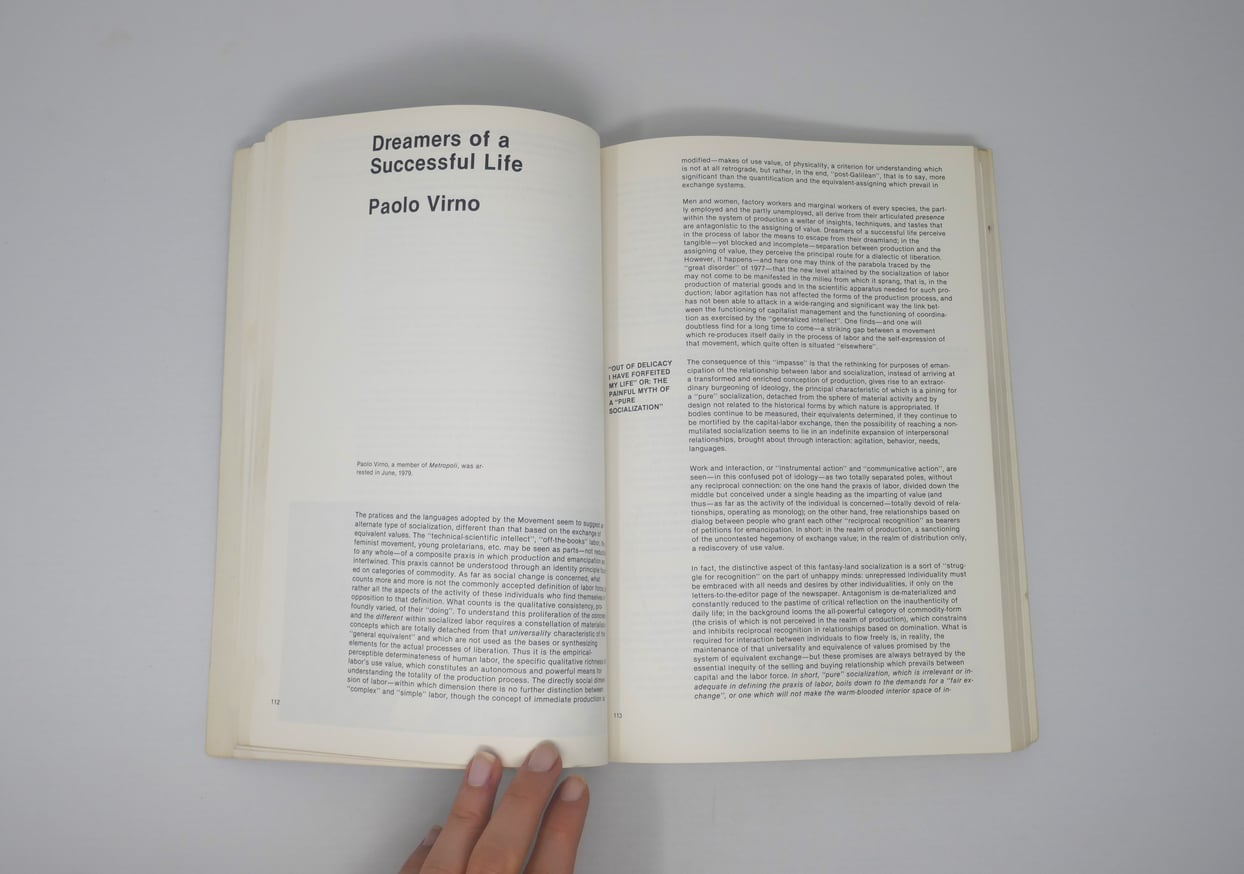 Sylvère Lotringer - Semiotext(e): Italy: Autonomia - Printed Matter