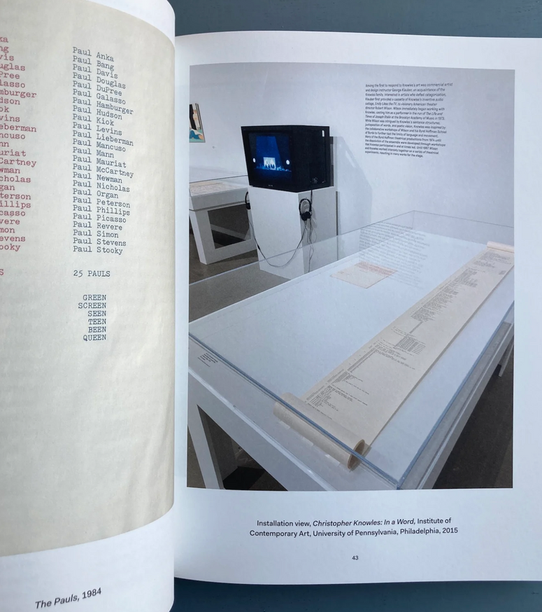 Christopher Knowles - in a word - Printed Matter