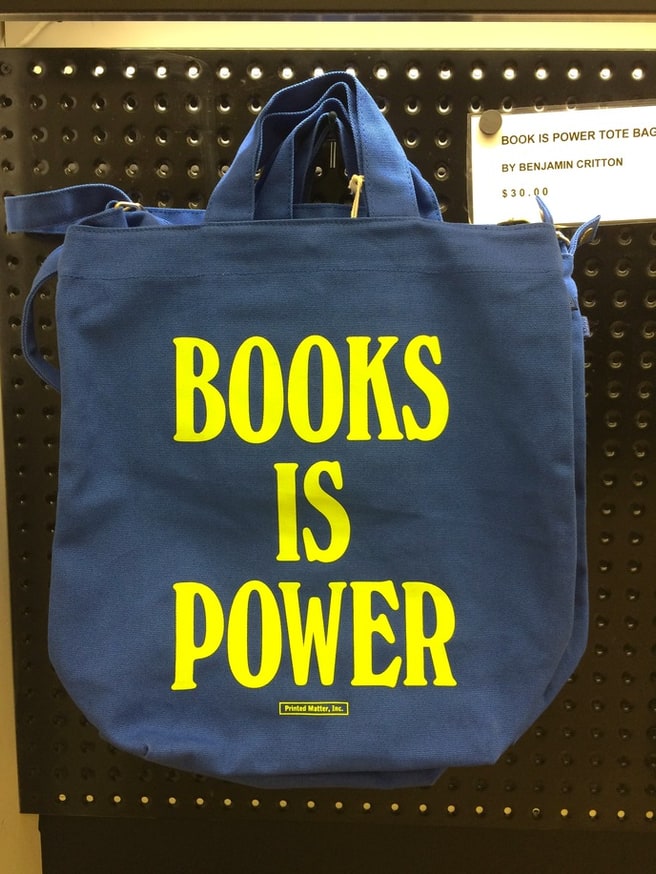 Benjamin Critton - BOOKS IS POWER Tote [Blue & Chartreuse] - Printed Matter