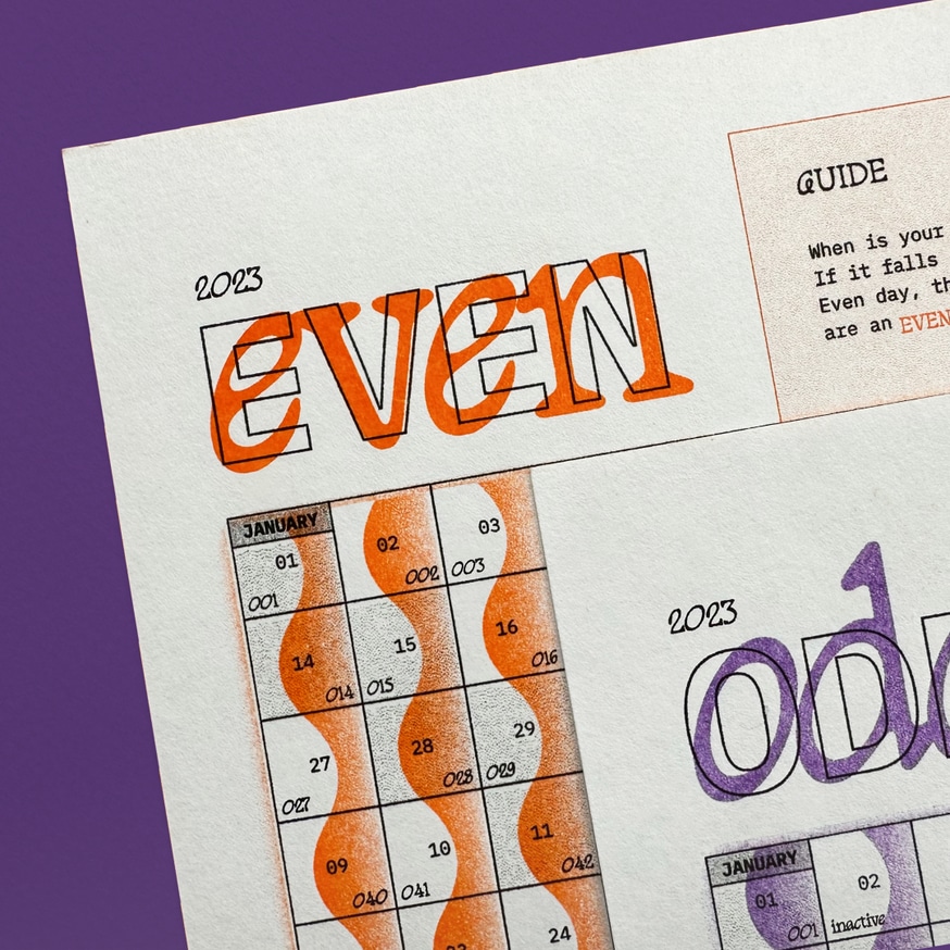 Kalyani Tupkary - Even Odd Calendar - Printed Matter