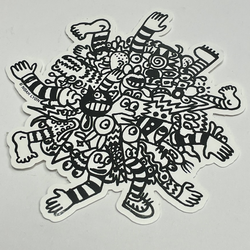 Noah Lyon - NOAH LYON STICKERS [Black + White Character Wheel] - Printed Matter