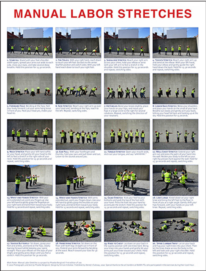 Phoebe Berglund - Work Posters: Manual Labor Stretches - Printed Matter