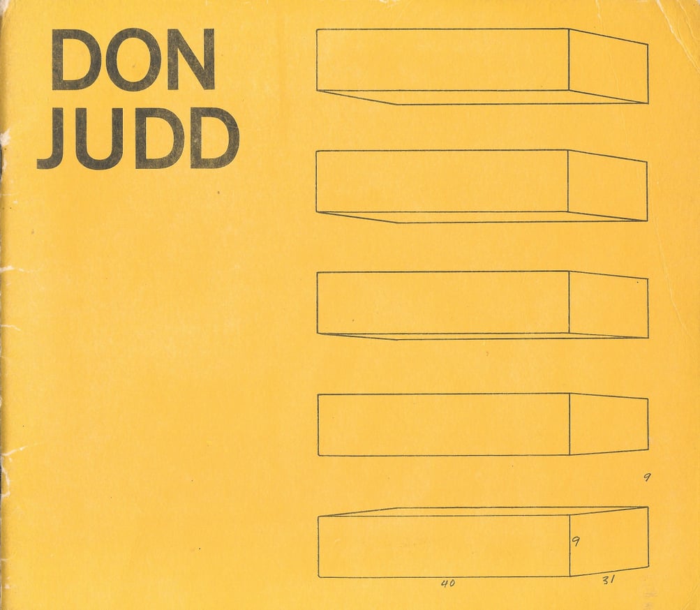 Donald Judd, William C. Agee and Dan Flavin - Don Judd - Printed Matter