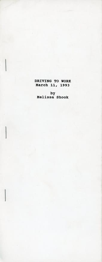 Melissa Shook - Driving - Printed Matter