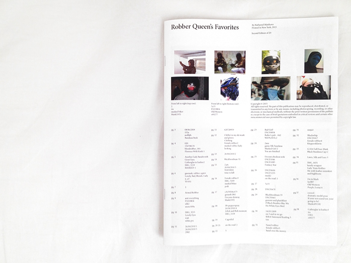 Nathaniel Matthews - Robber Queen's Favorites - Printed Matter